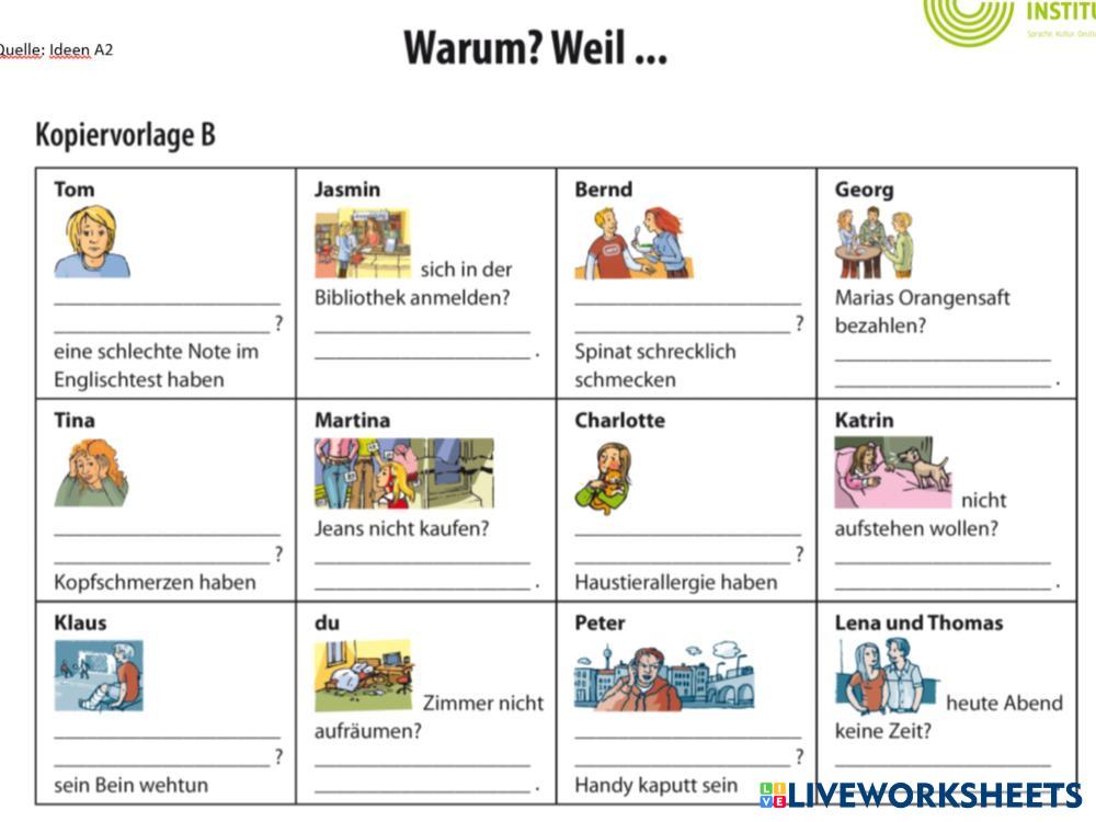 A21 K1 Wechselspiel weil B | Live Worksheets