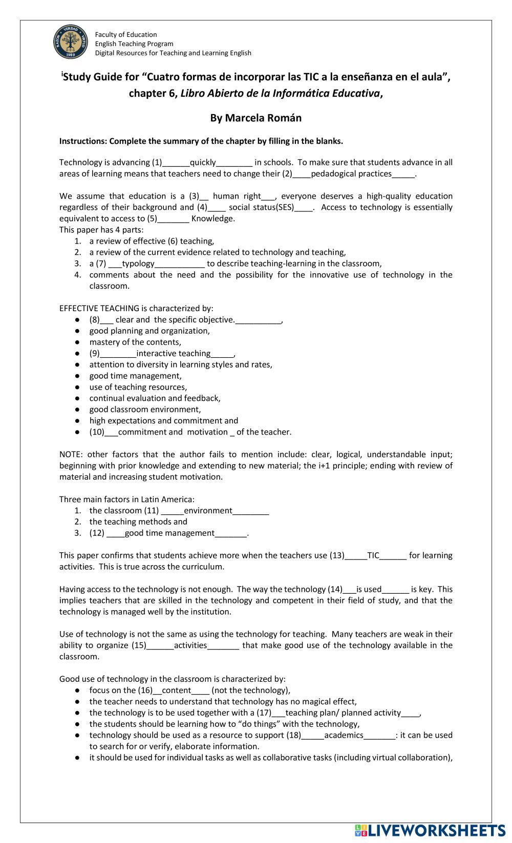 Four ways to incorporate ICT into classroom teaching | Live Worksheets