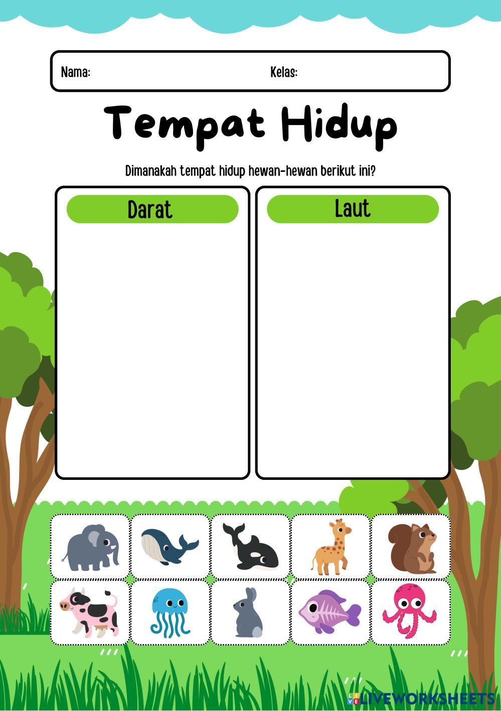 Binatang | Free Interactive Worksheets | 7228177