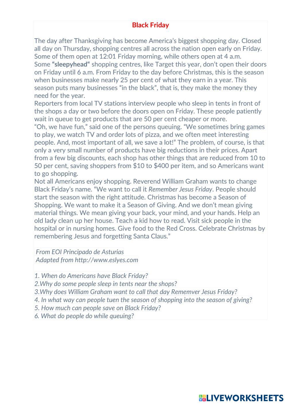 Reading compreh… | Free Interactive Worksheets | 7228802