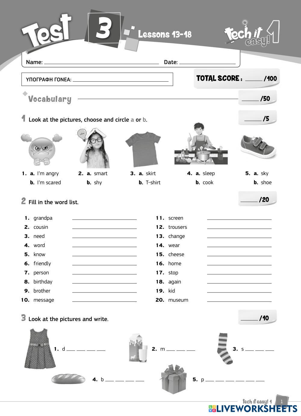 Tech 1 Test 3 | Live Worksheets