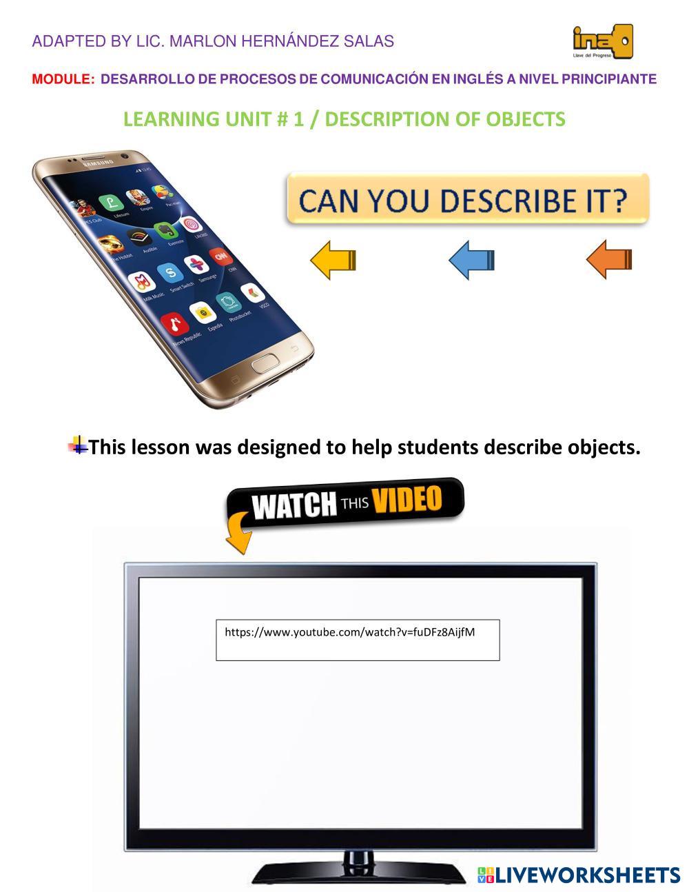 Description of … | Free Interactive Worksheets | 7230268