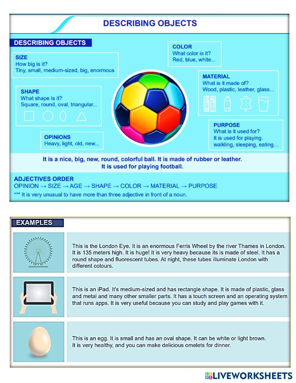 Description of … | Free Interactive Worksheets | 7230268