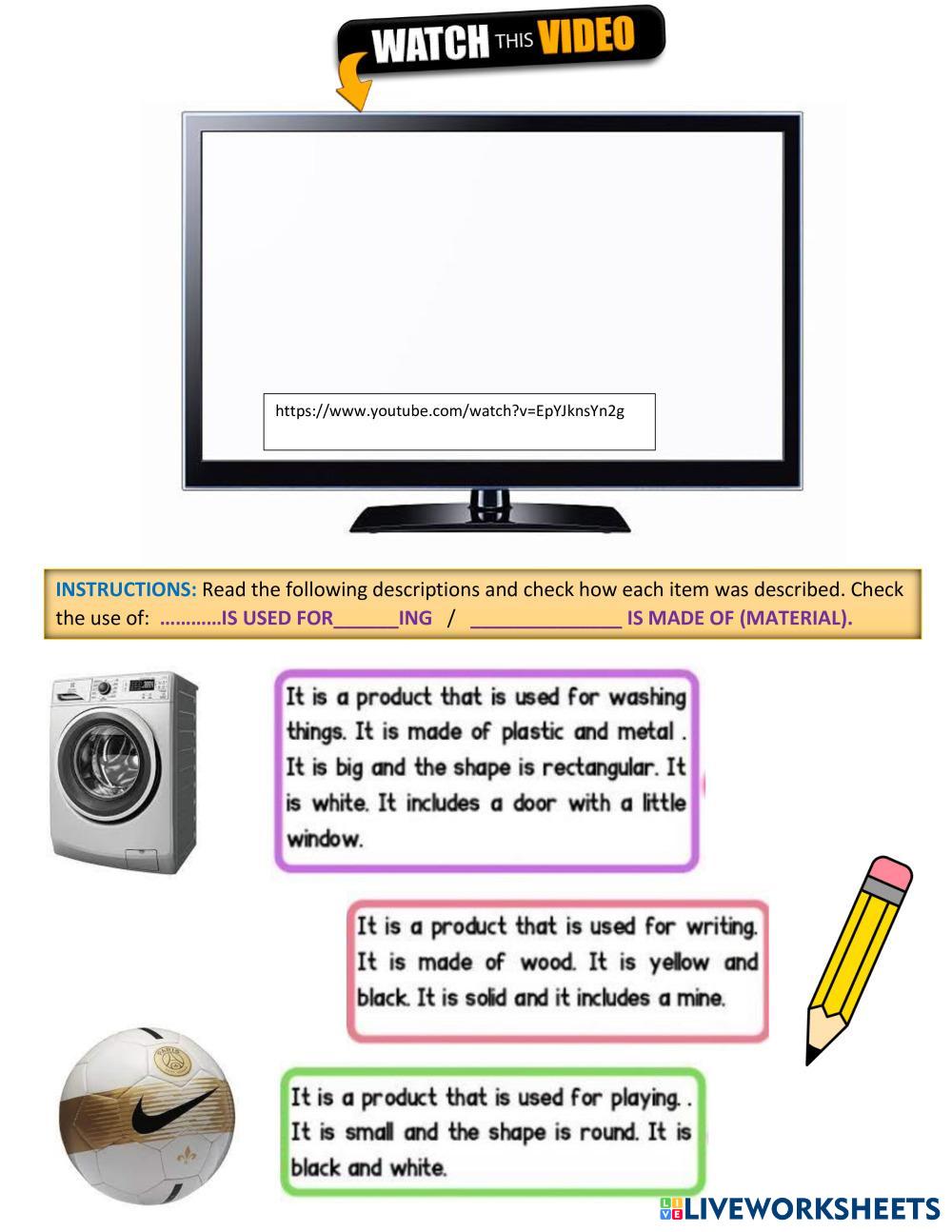 Description of … | Free Interactive Worksheets | 7230268