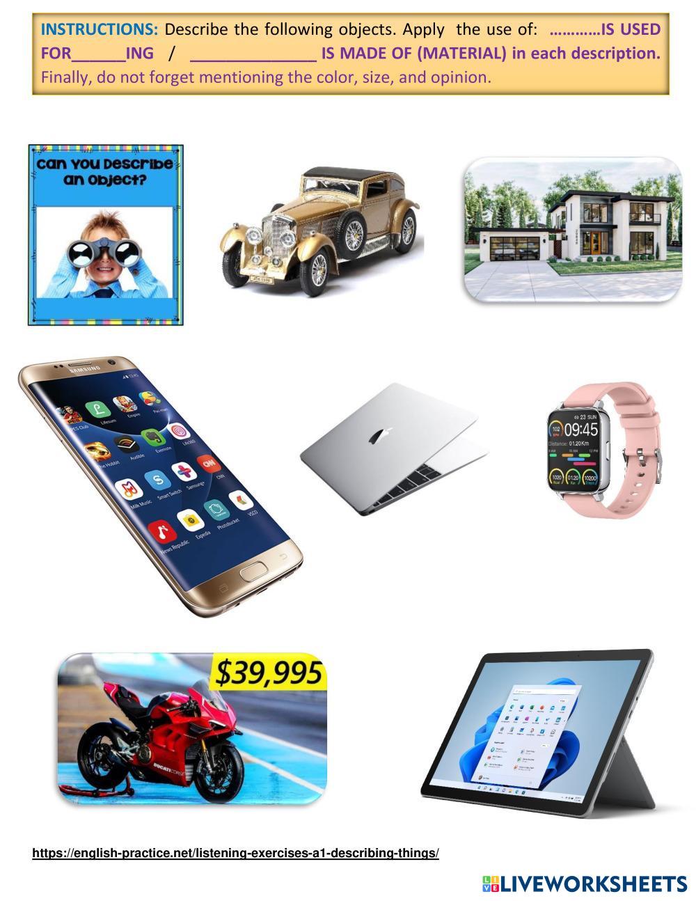 Description of … | Free Interactive Worksheets | 7230268