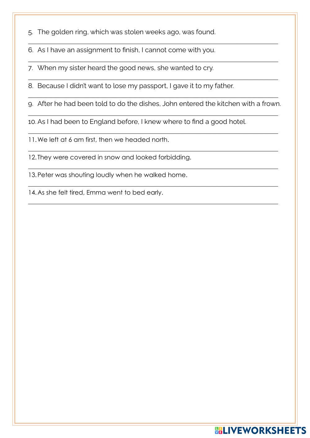 Business Advanced - Participle Clauses 3 | Live Worksheets