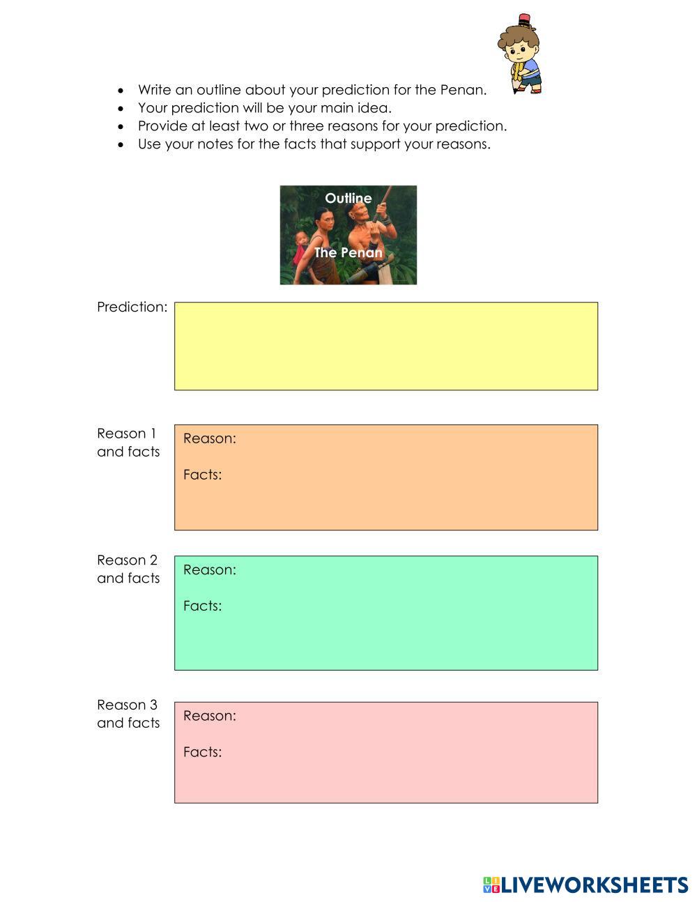 A paragraph based on an outline | Live Worksheets
