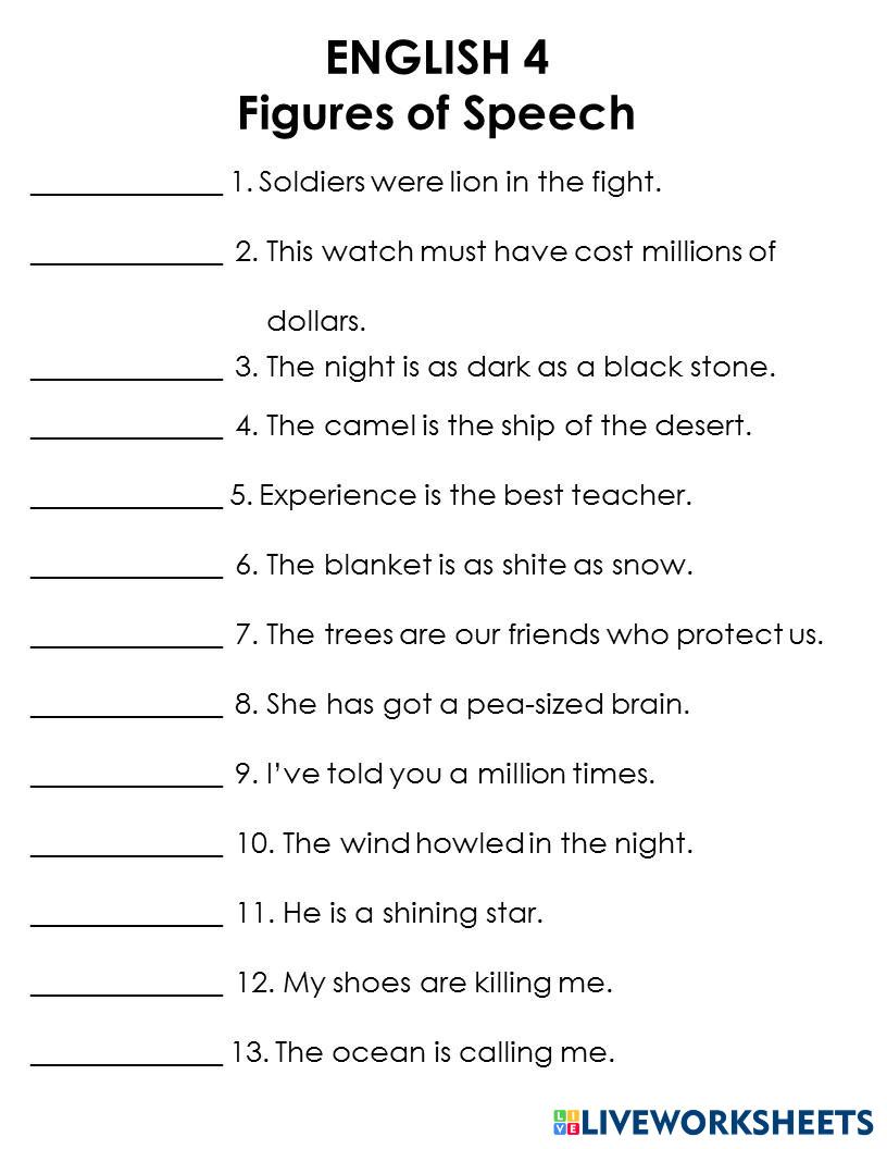 Figures of Spee… | Free Interactive Worksheets | 7230869