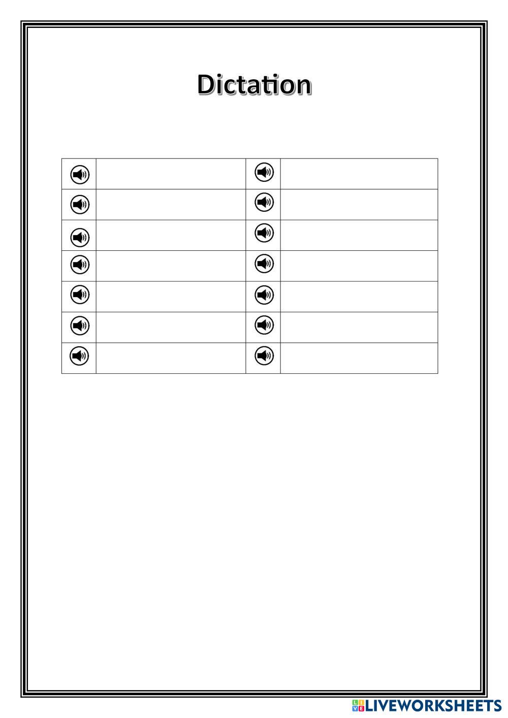 Dictation 7231612 | Esraa Mohamed | Live Worksheets