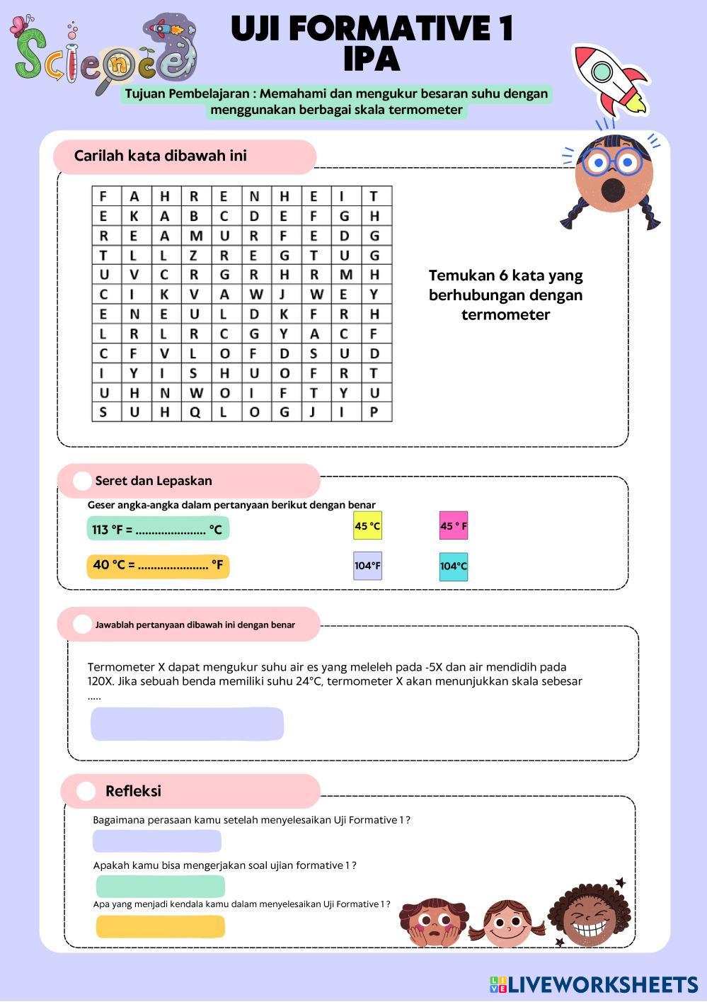 Science Task | Free Interactive Worksheets | 7785259