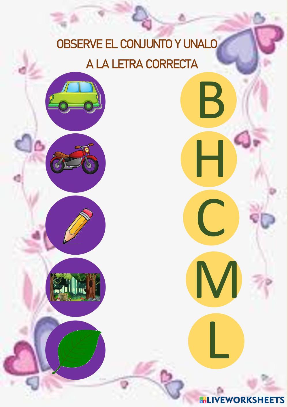 Letra y Objeto | Live Worksheets