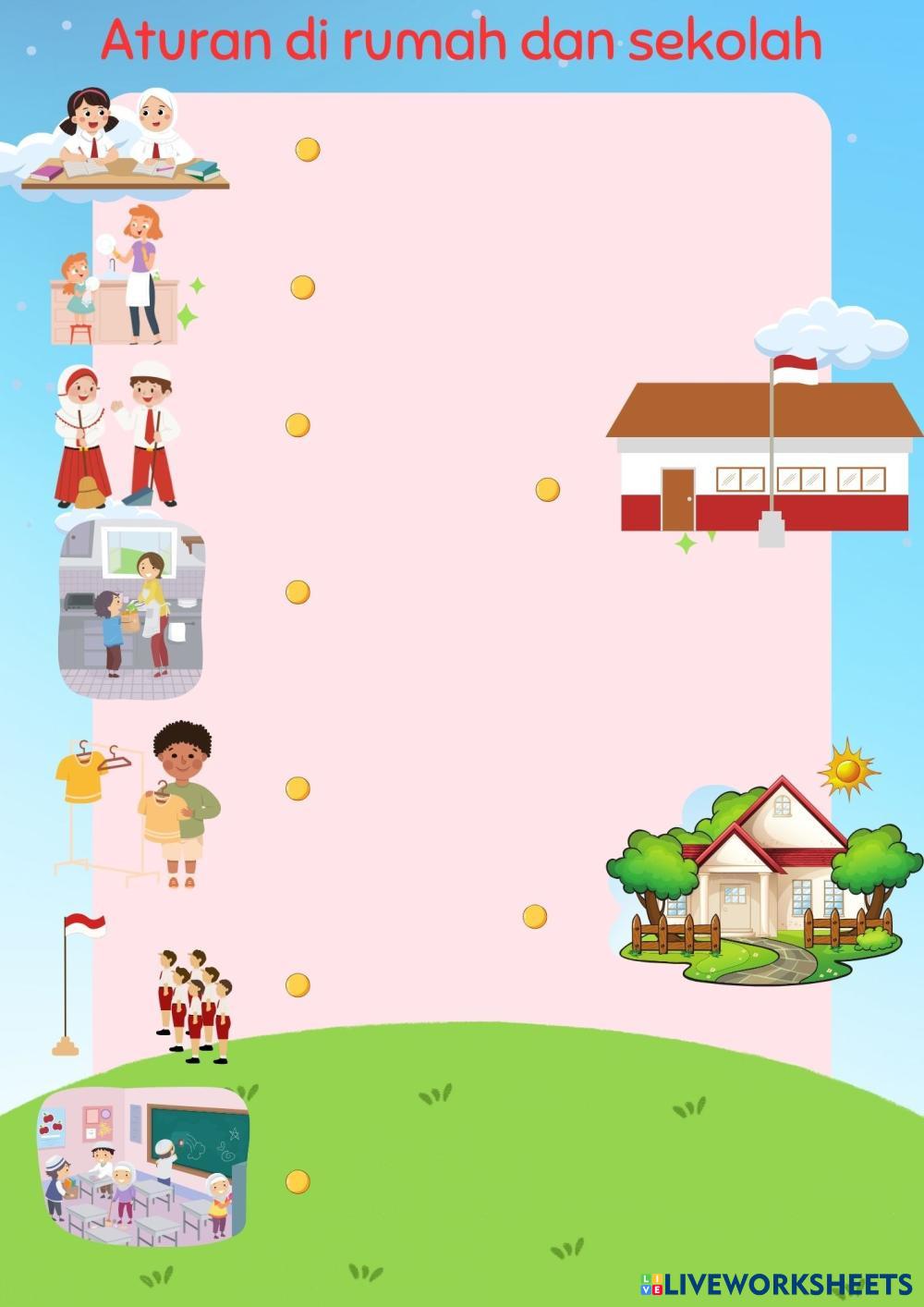 Aturan di rumah dan sekolahan | Live Worksheets