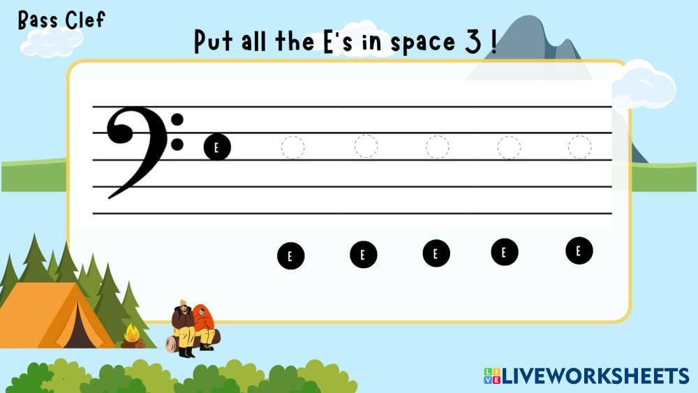 Put all the E's in space 3! | Live Worksheets