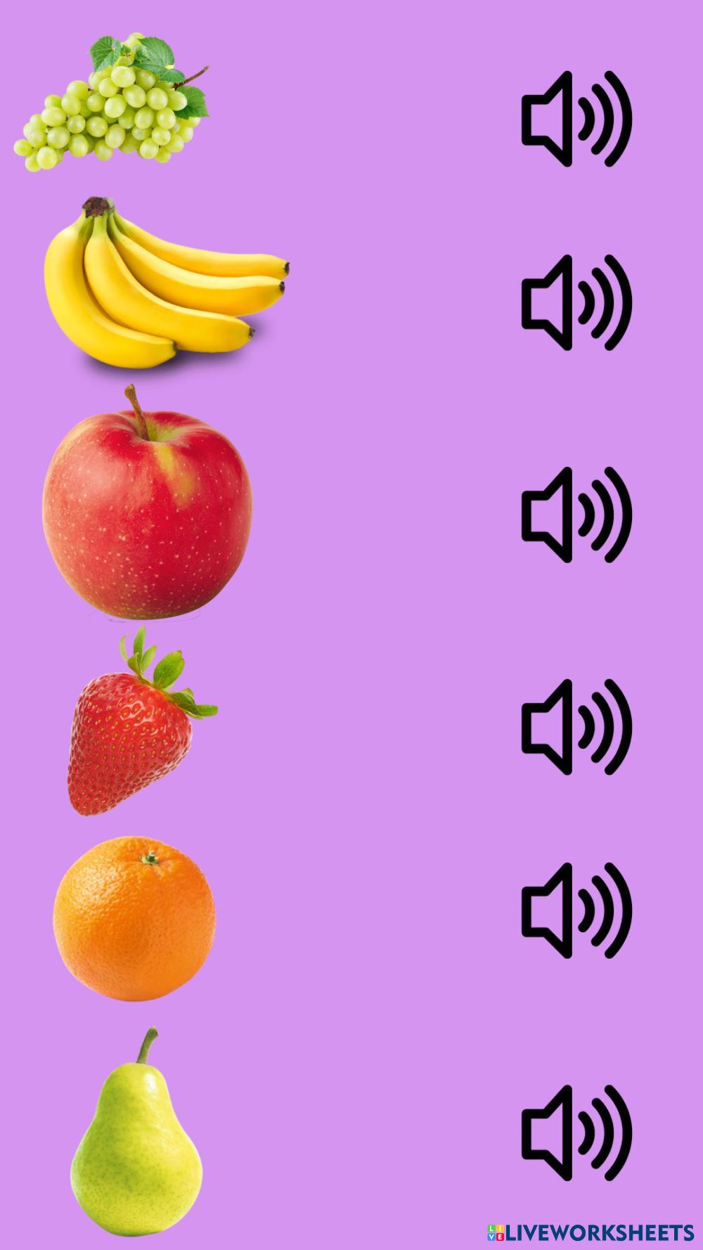 Food: FRUITS | Live Worksheets