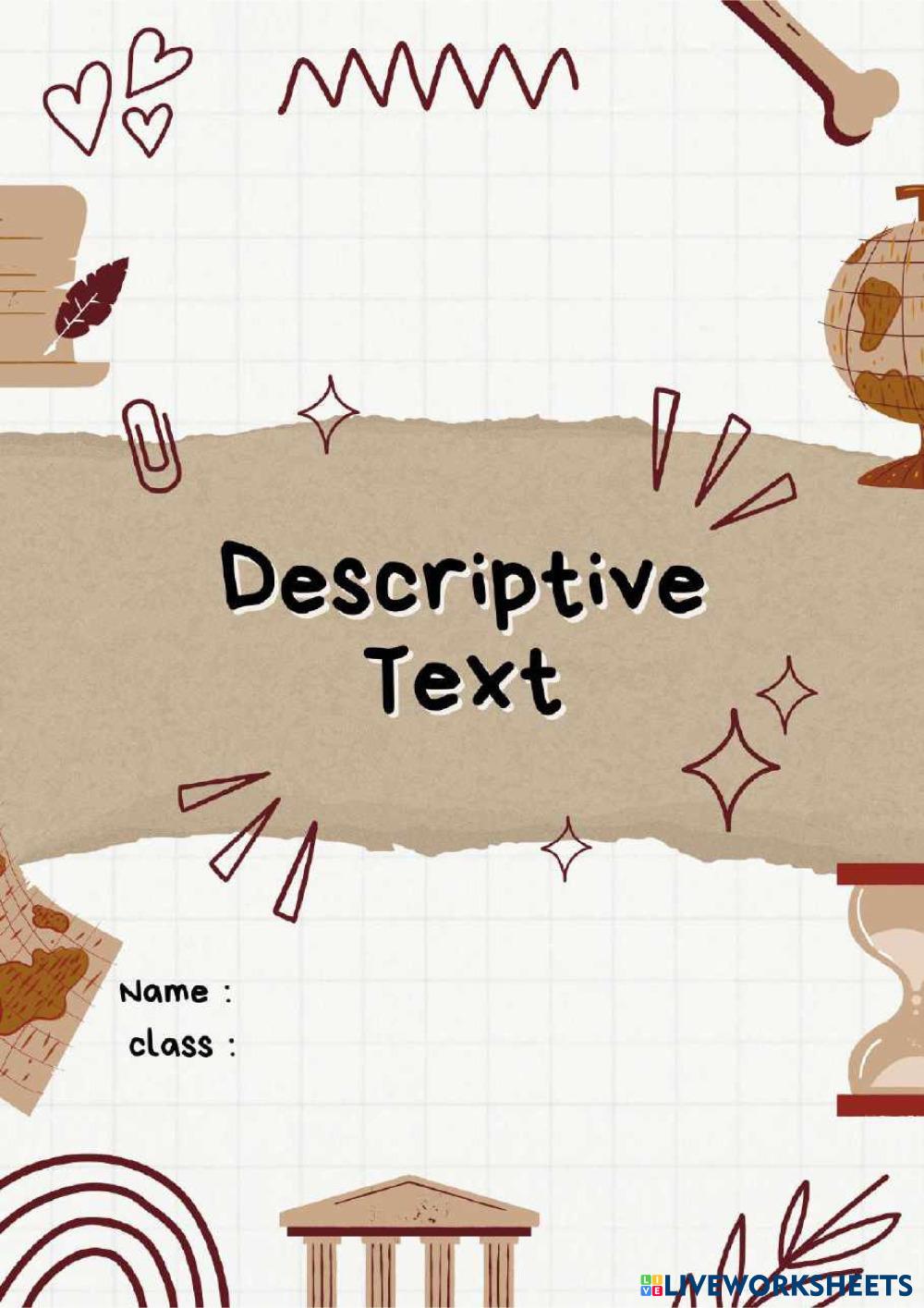 DESCRIPTIVE TEXT | Live Worksheets