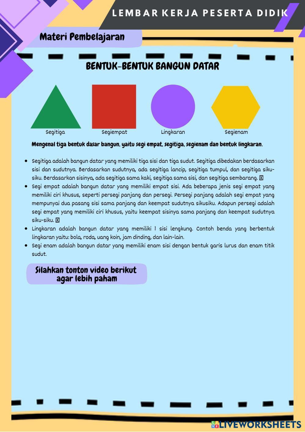 E Lkpd Bangun Datar Worksheet