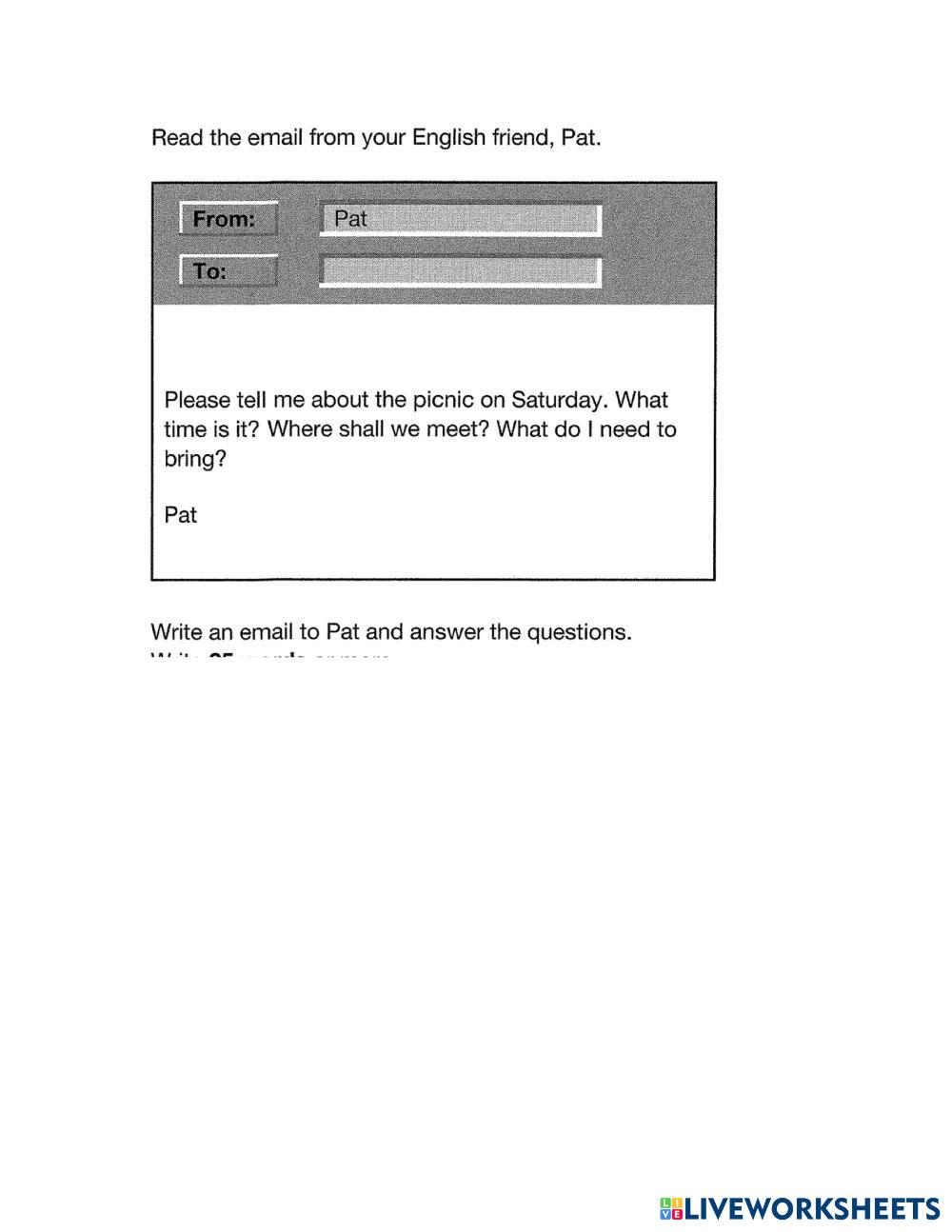7235165 | Write a letter | Luong Nguyen | LiveWorksheets