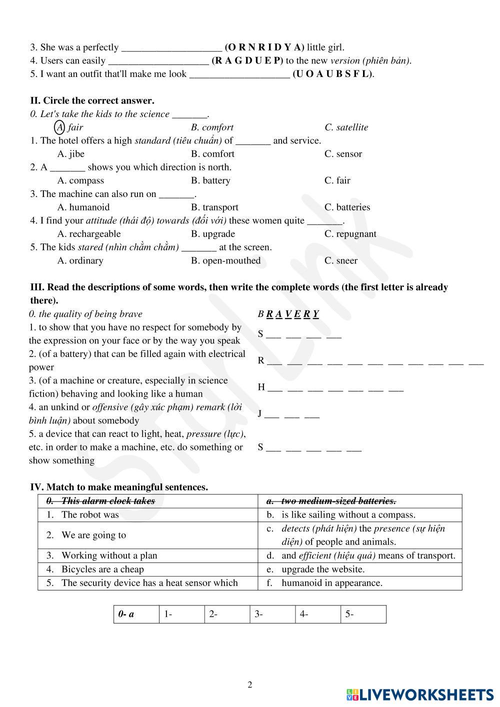Foreign Teacher_S6_WEEK 11_U4_VOCAB 1 | Live Worksheets