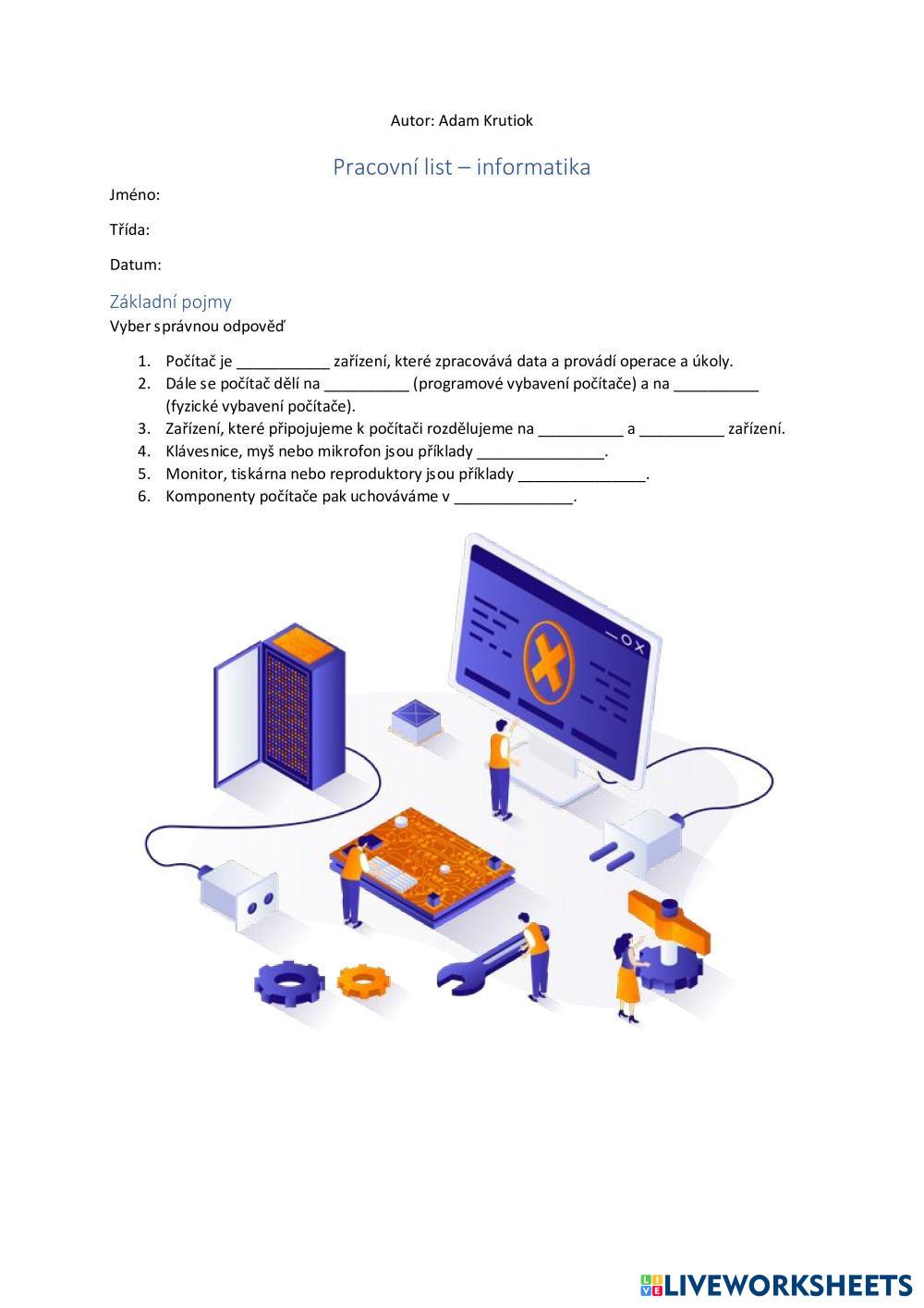 Informatika | Free Interactive Worksheets | 7236749