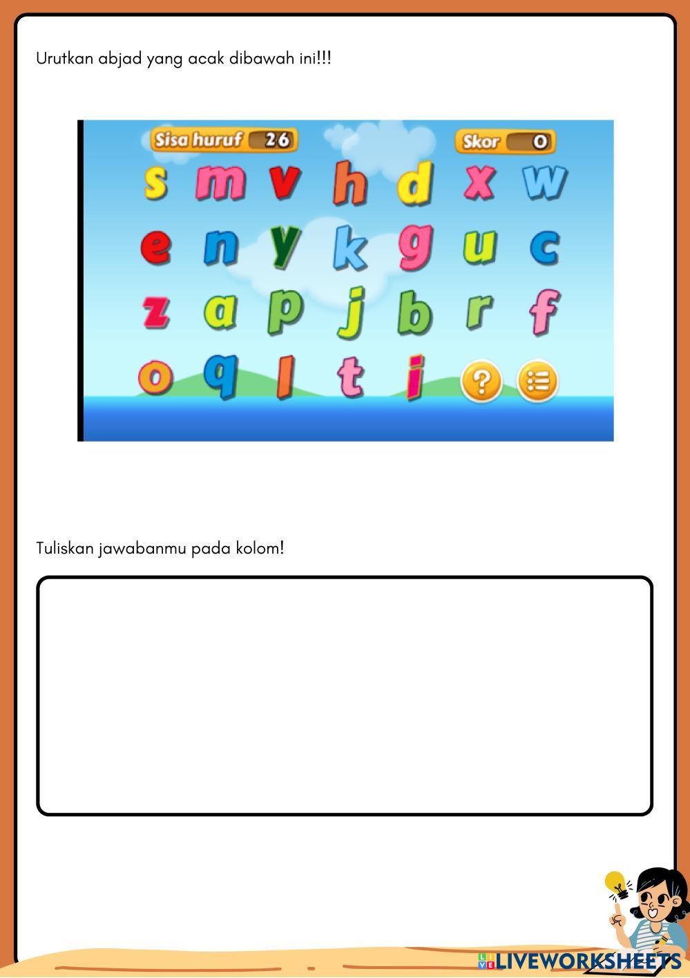 Huruf/Abjad | Live Worksheets