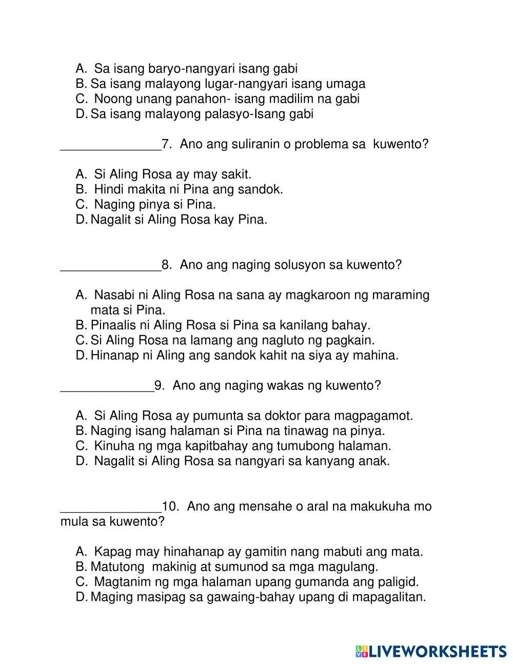 7240302 | Pagkuha ng Detalye ng Kuwento | Joanne Mapalad