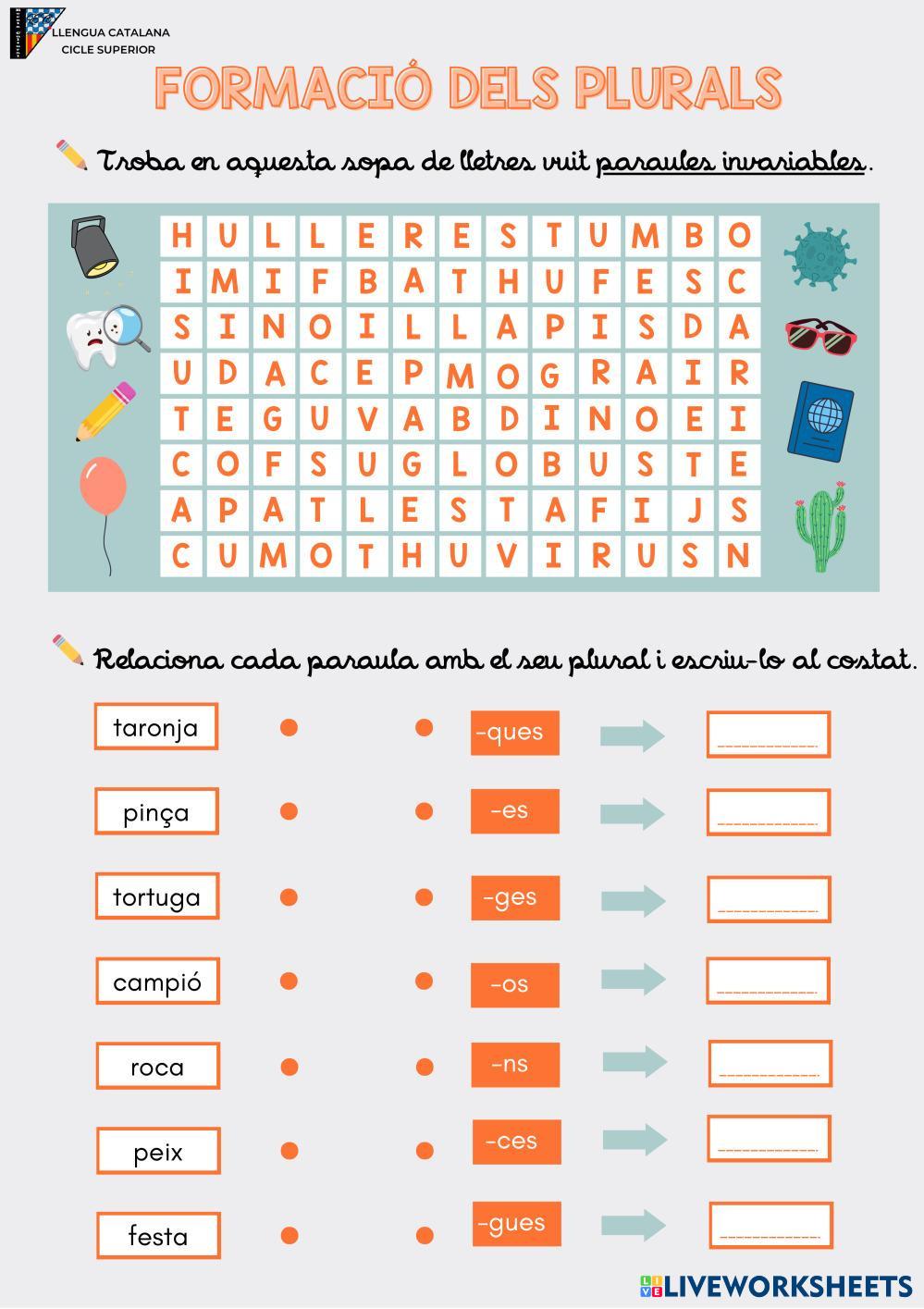 FORMACIÓ DE PLU… | Free Interactive Worksheets | 7240569