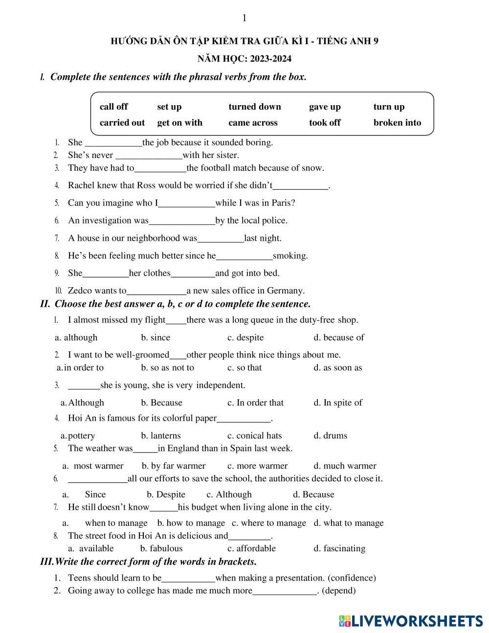 REVIEW U123-E9 | Live Worksheets