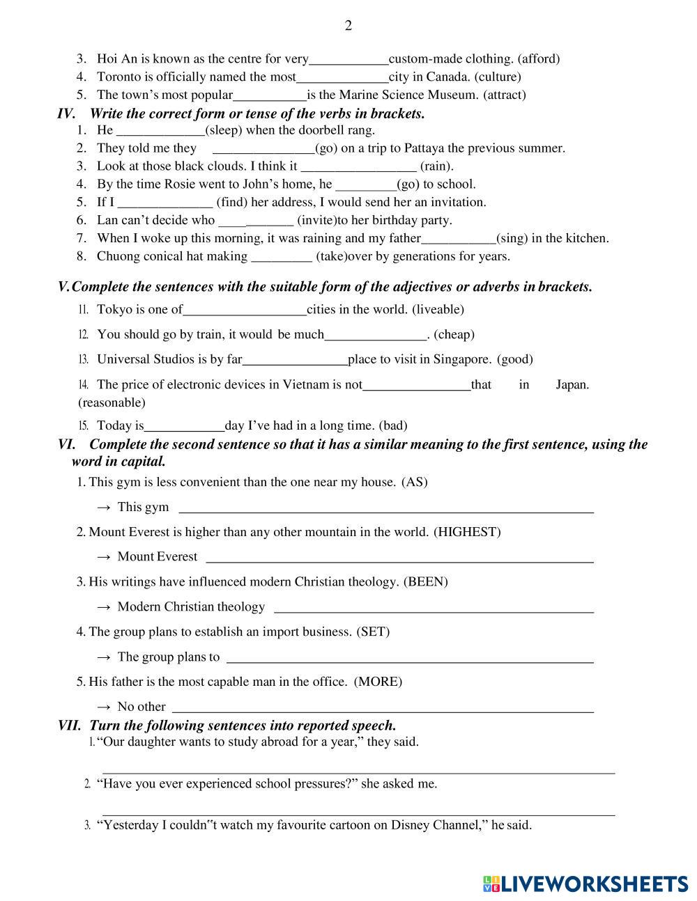 REVIEW U123-E9 | Live Worksheets