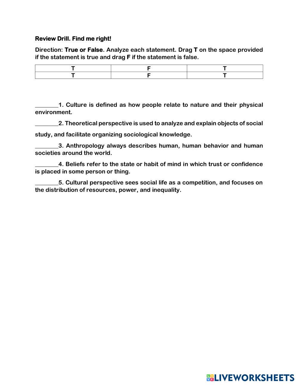 REVIEW-UCSP | LiveWorksheets | 7241047