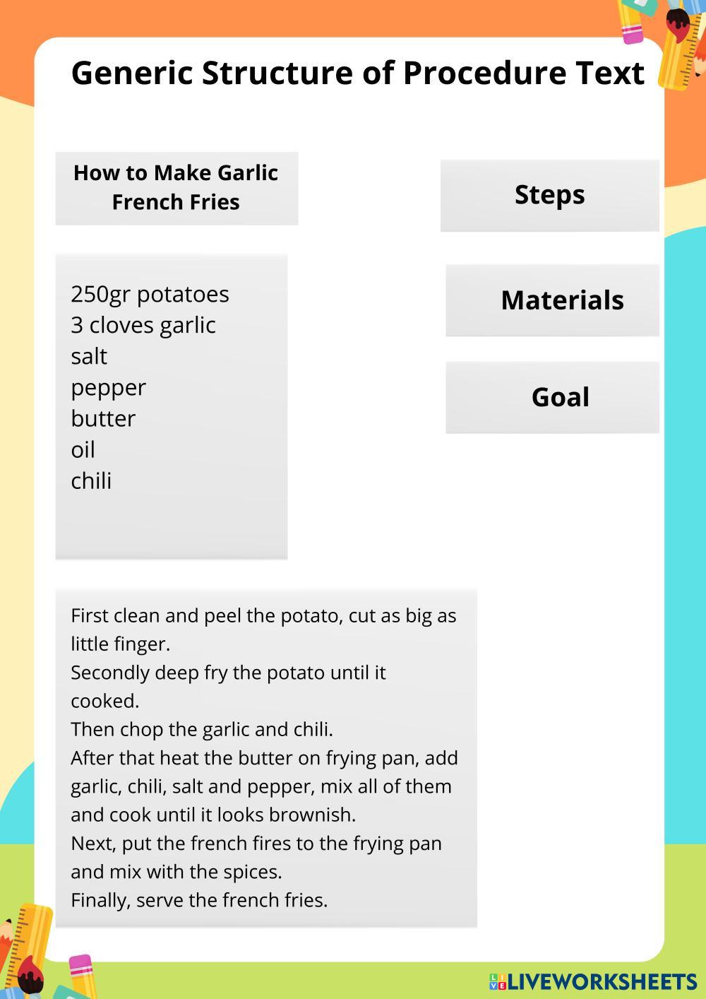 Procedure Text 7243647 | Rini Mairani | Live Worksheets