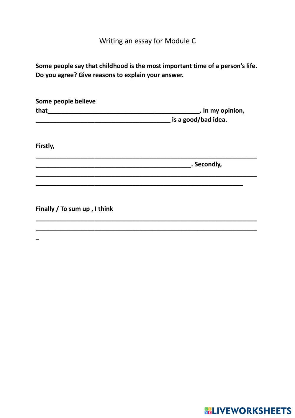 Writing Task - … | Free Interactive Worksheets | 7244074