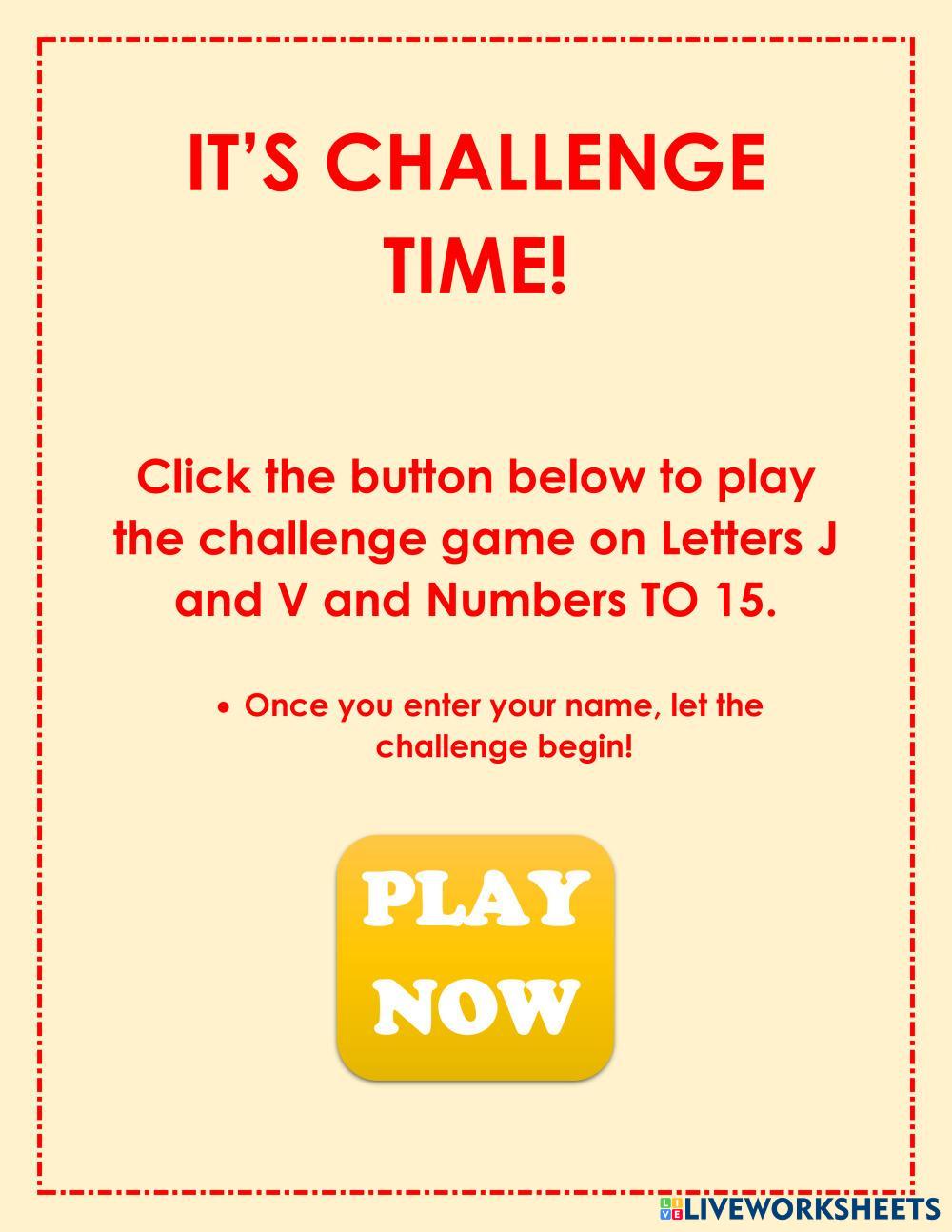 CHALLENGE TIME | Live Worksheets
