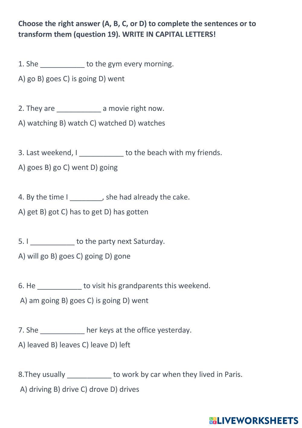 English BTS Placement Test | Live Worksheets