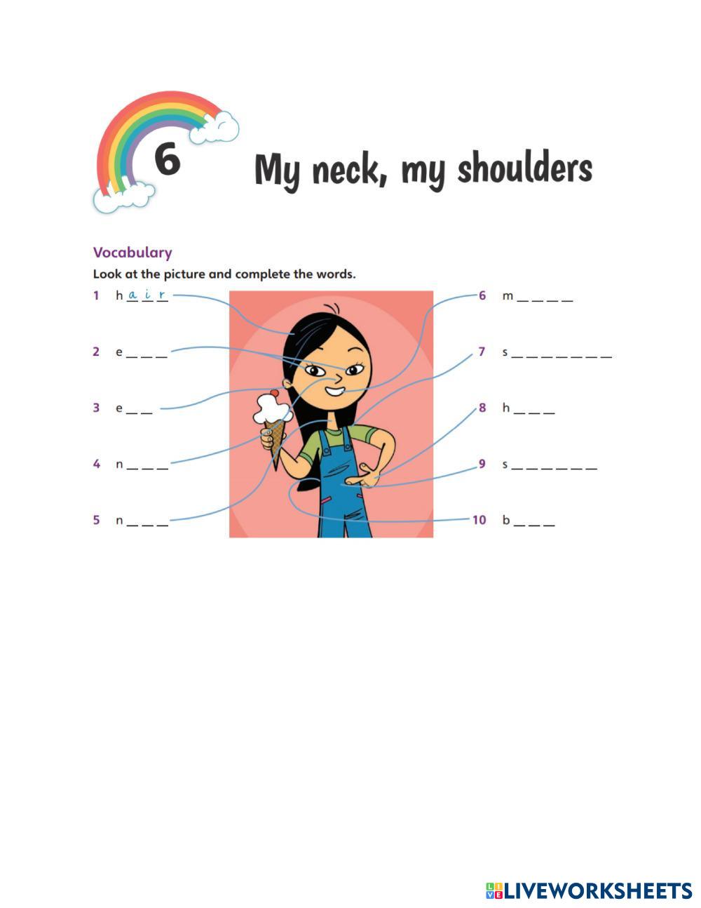 Unit 6: My neck… | Free Interactive Worksheets | 7245107