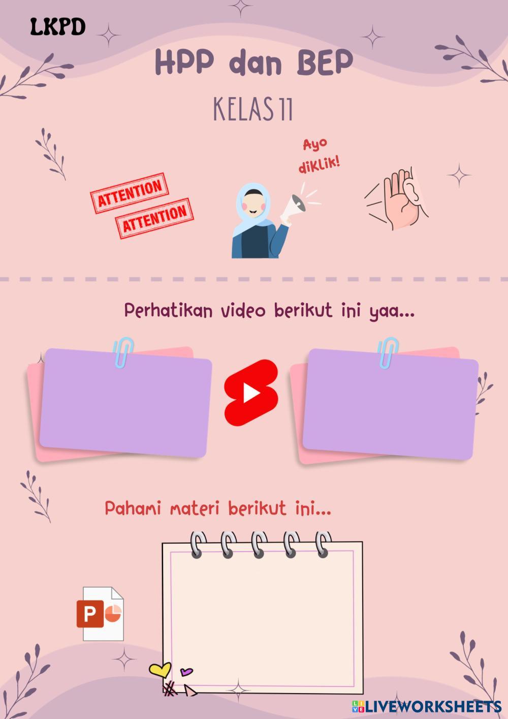 7245433 | HPP & BEP | Lutfiah Adinda | LiveWorksheets