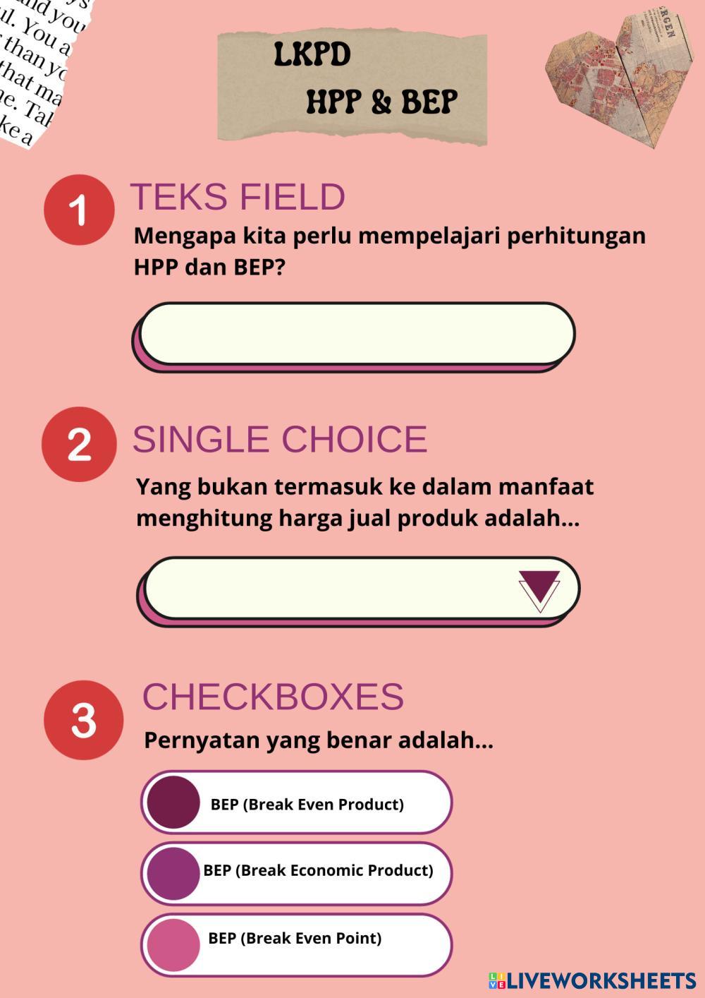 7245433 | HPP & BEP | Lutfiah Adinda | LiveWorksheets