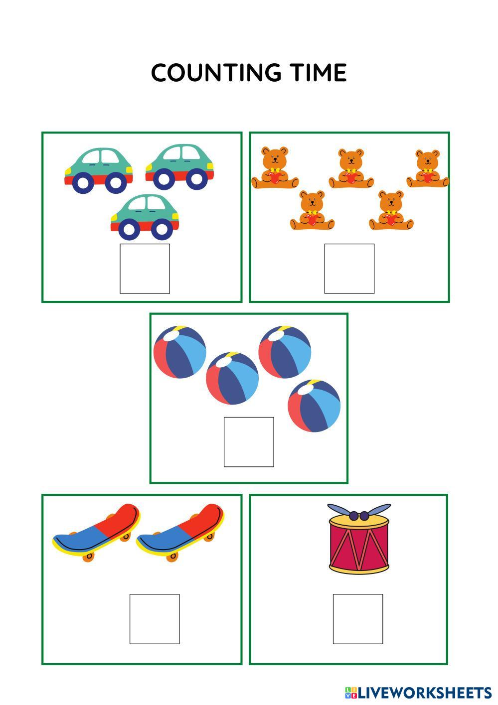 Belajar berhitung dan huruf | Live Worksheets