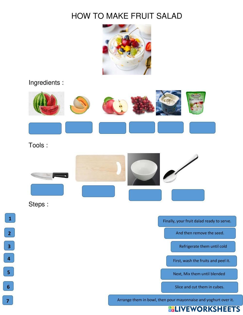 Arrange the procedure text | Live Worksheets