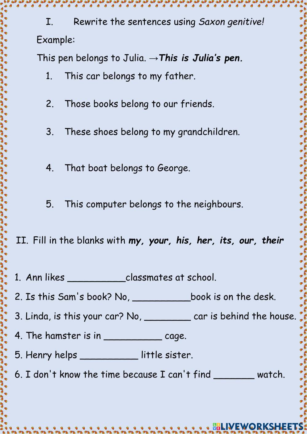 7248689 | Possessives, Saxon Genitive | funfamily