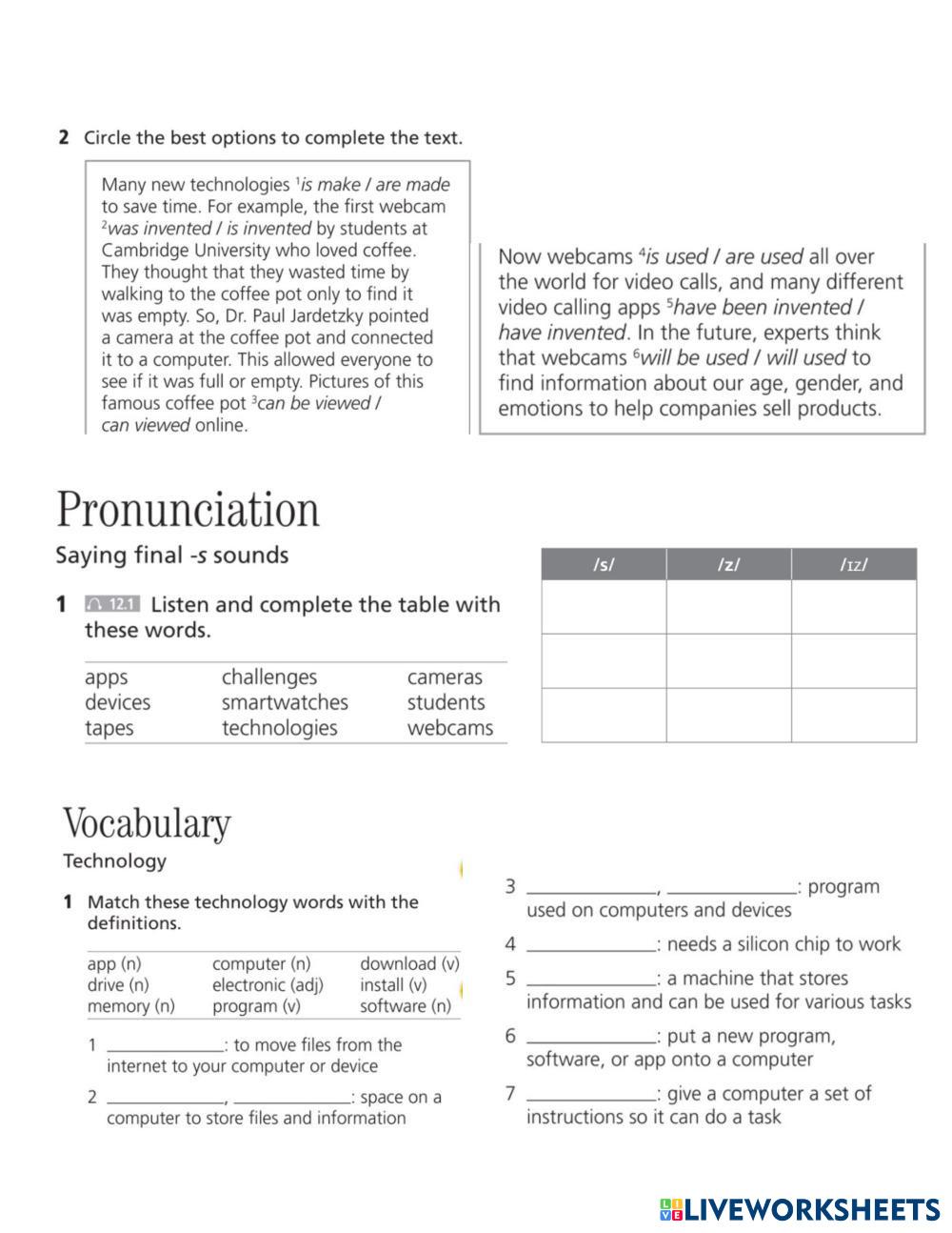 V3 U12 Workbook | Live Worksheets
