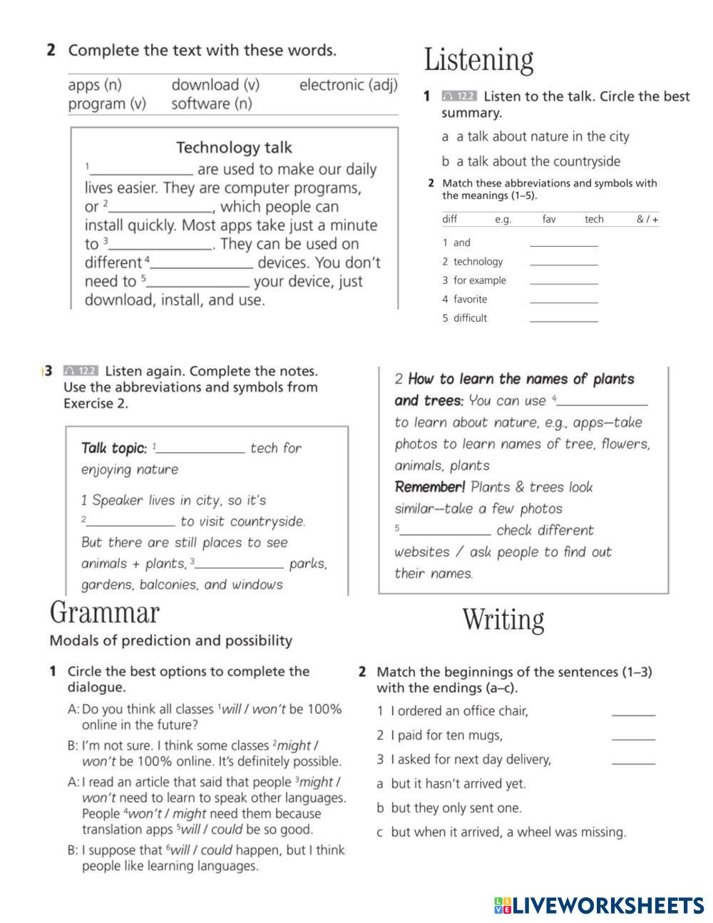 V3 U12 Workbook | Live Worksheets