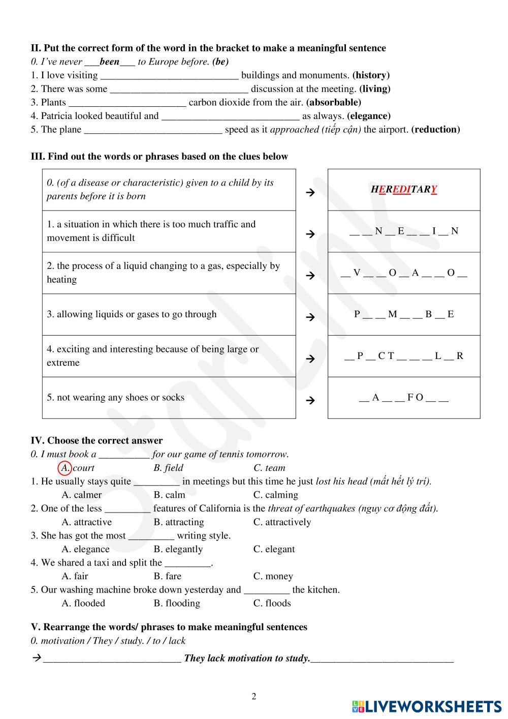 Foreign Teacher_S7_WEEK 12_U4_VOCAB 2 | Live Worksheets