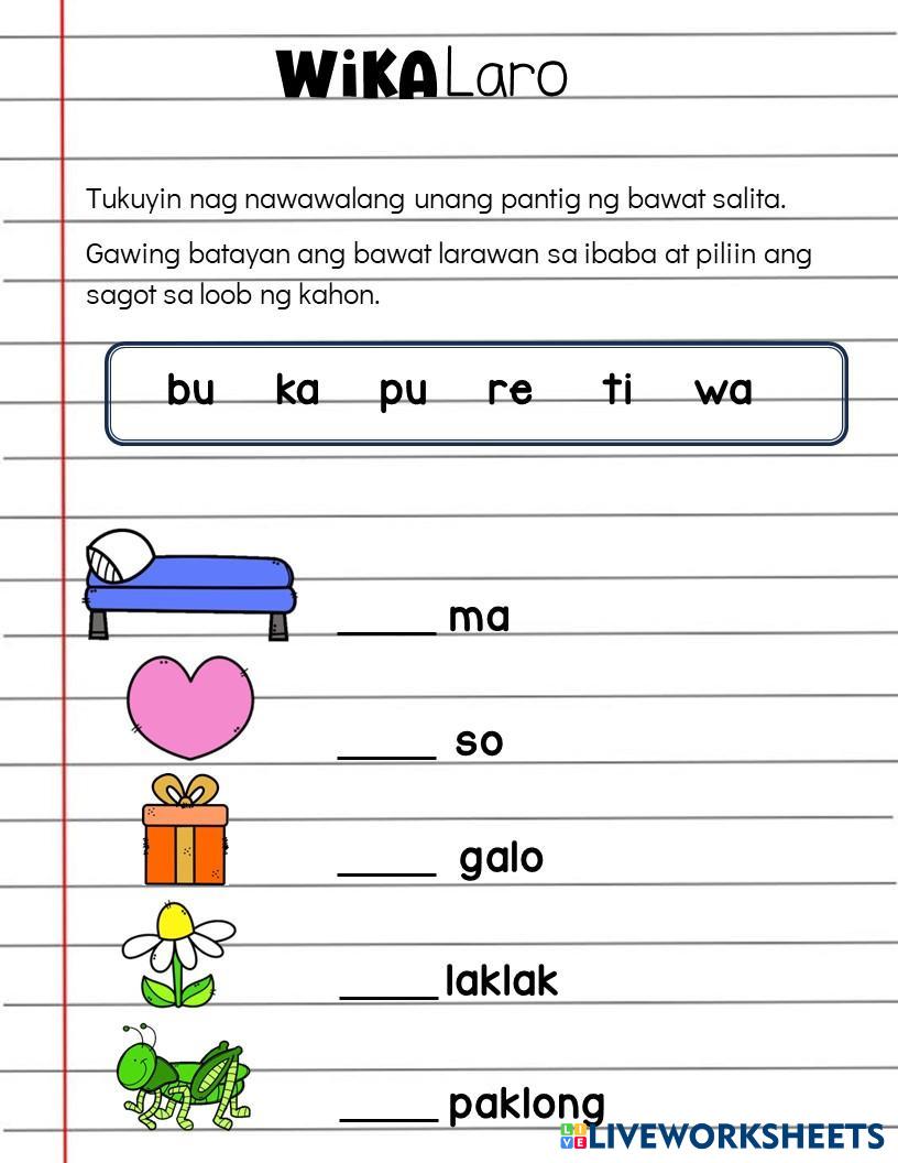 Pagtukoy ng Una… | Free Interactive Worksheets | 7252303