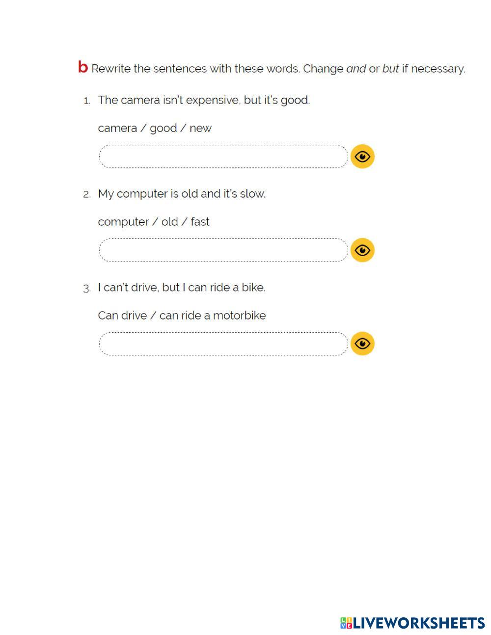 7252893 | AND or BUT | CANDY79 | LiveWorksheets