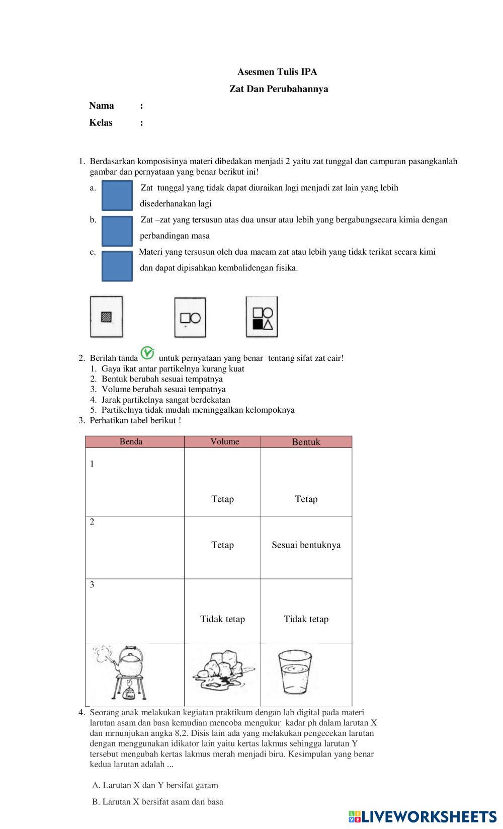 7253750 | Assesmen Tulis Zat dan Perubahannya | Elis