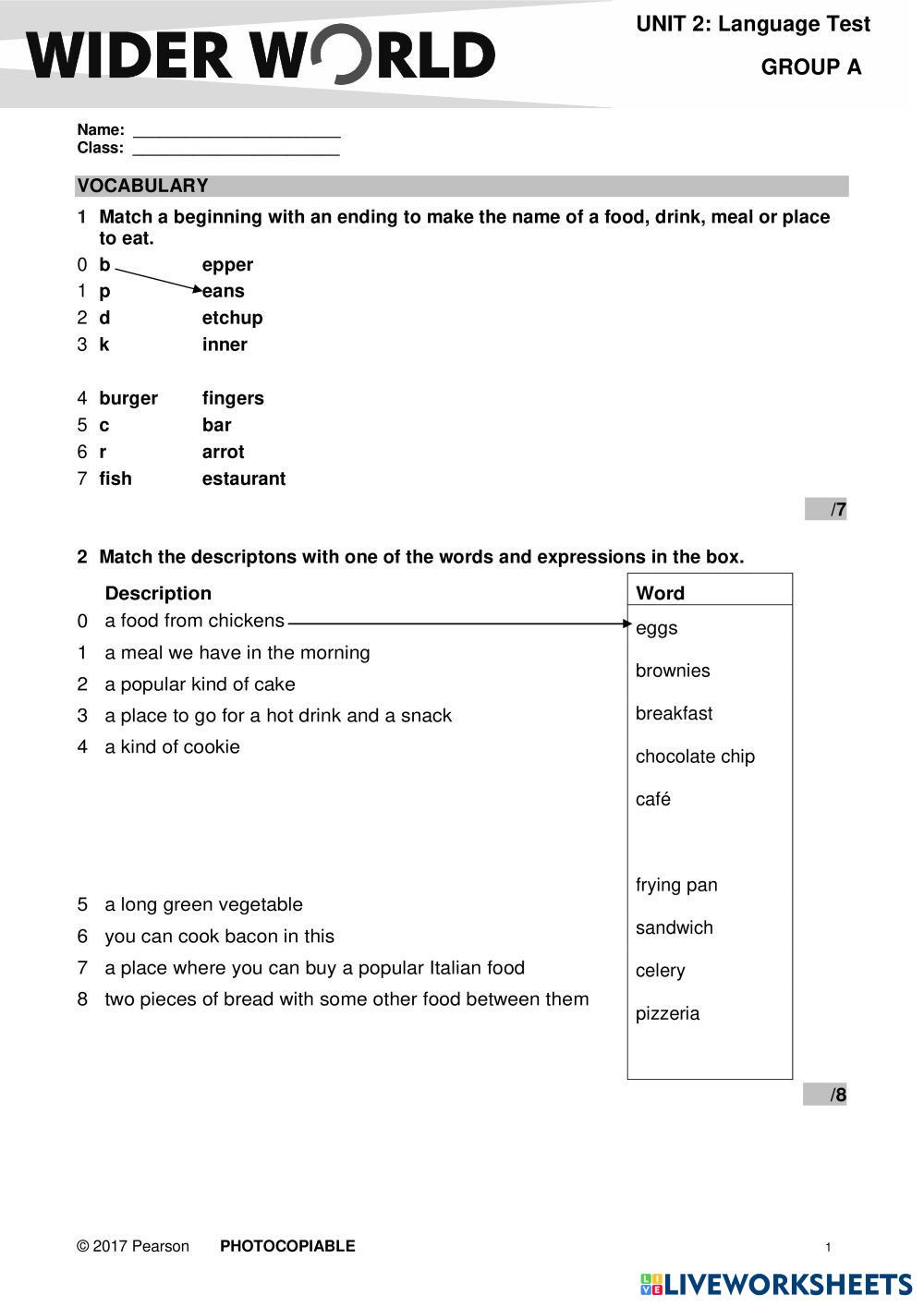 Wider world 1 u… | Free Interactive Worksheets | 7254903