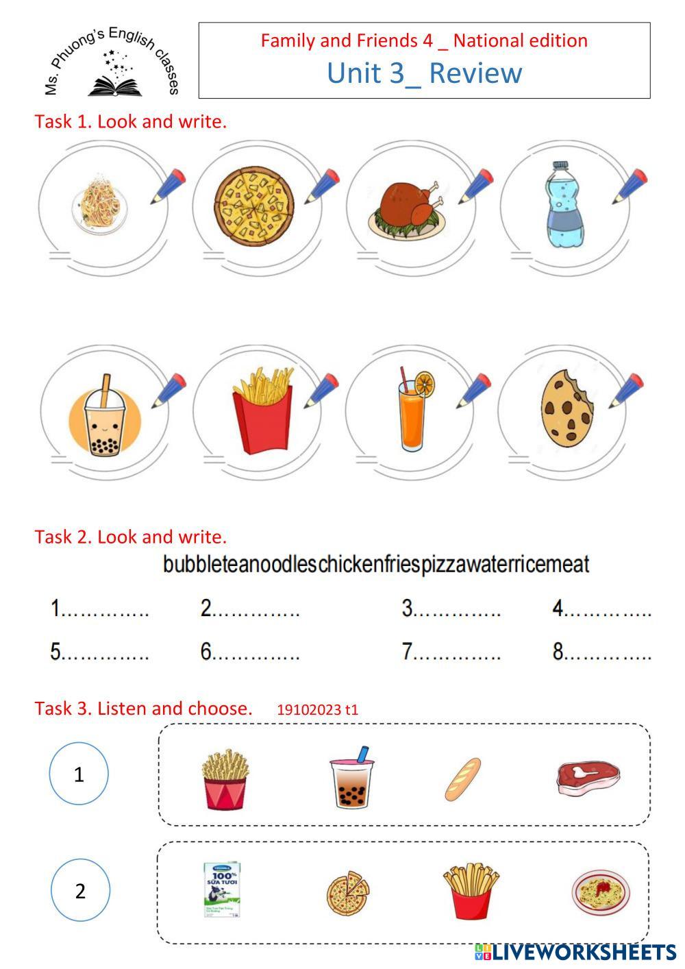 FF4_Unit 3_ Revision | Live Worksheets