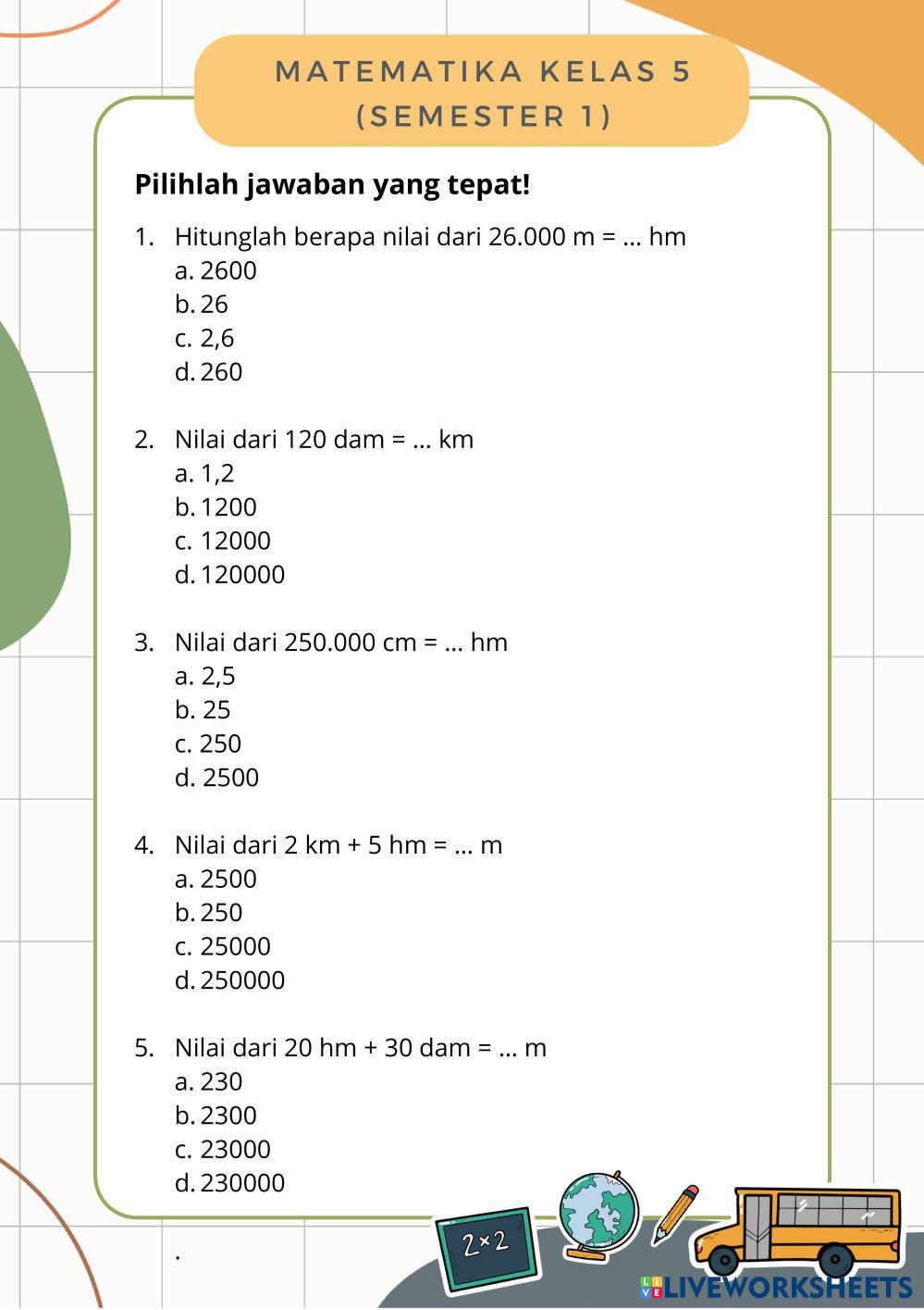 Satuan Panjang | Live Worksheets