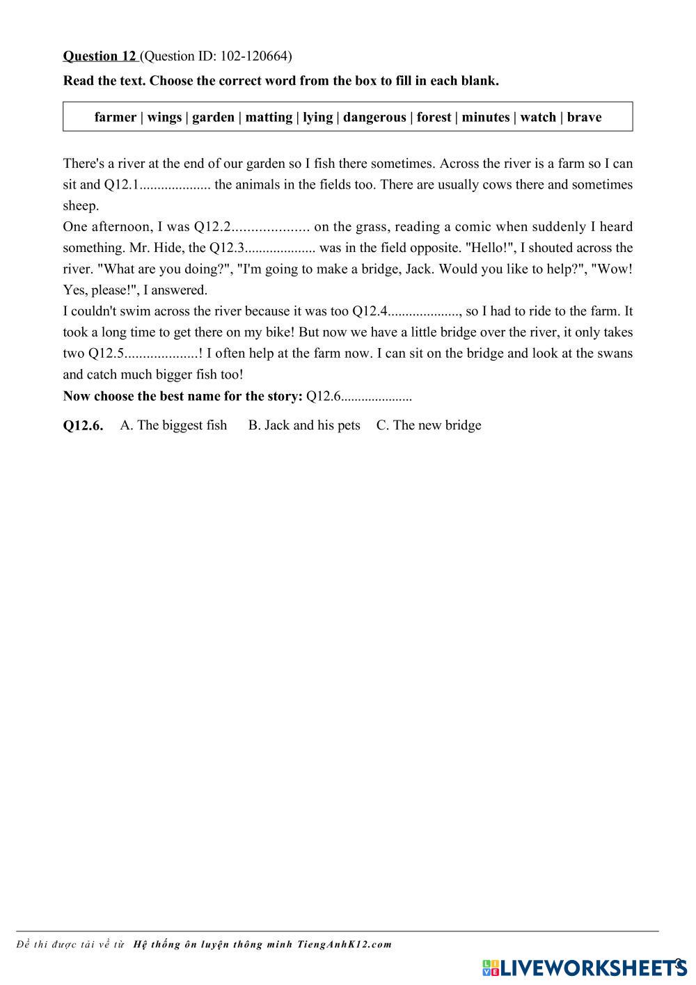 7257324 | FLYERS READING&WRITING TEST 09 | LÊ THÙY LIÊN