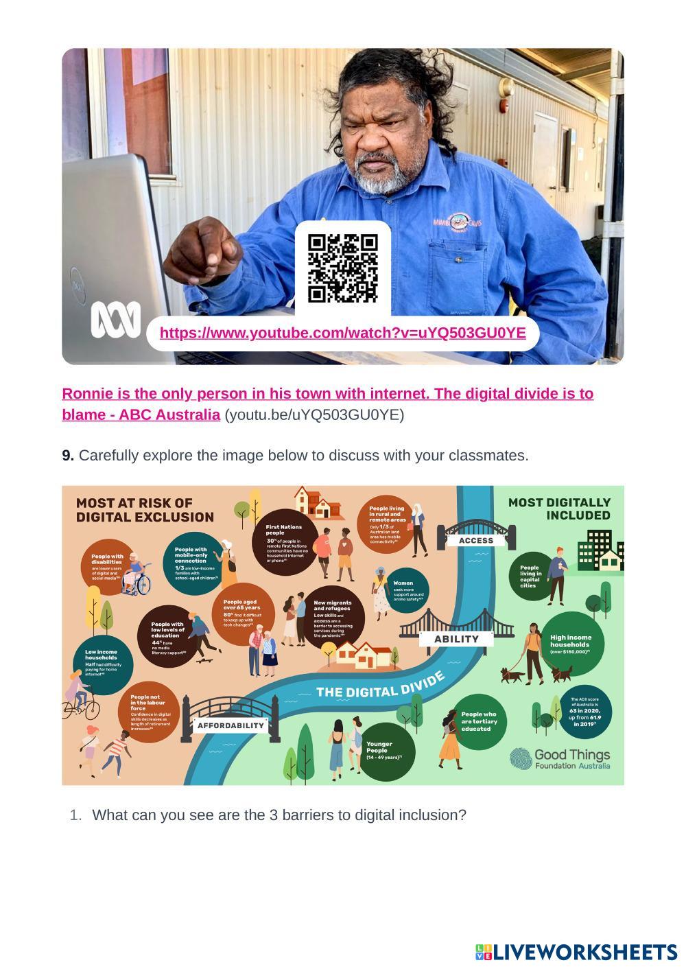 How does technology influence interconnections | Live Worksheets